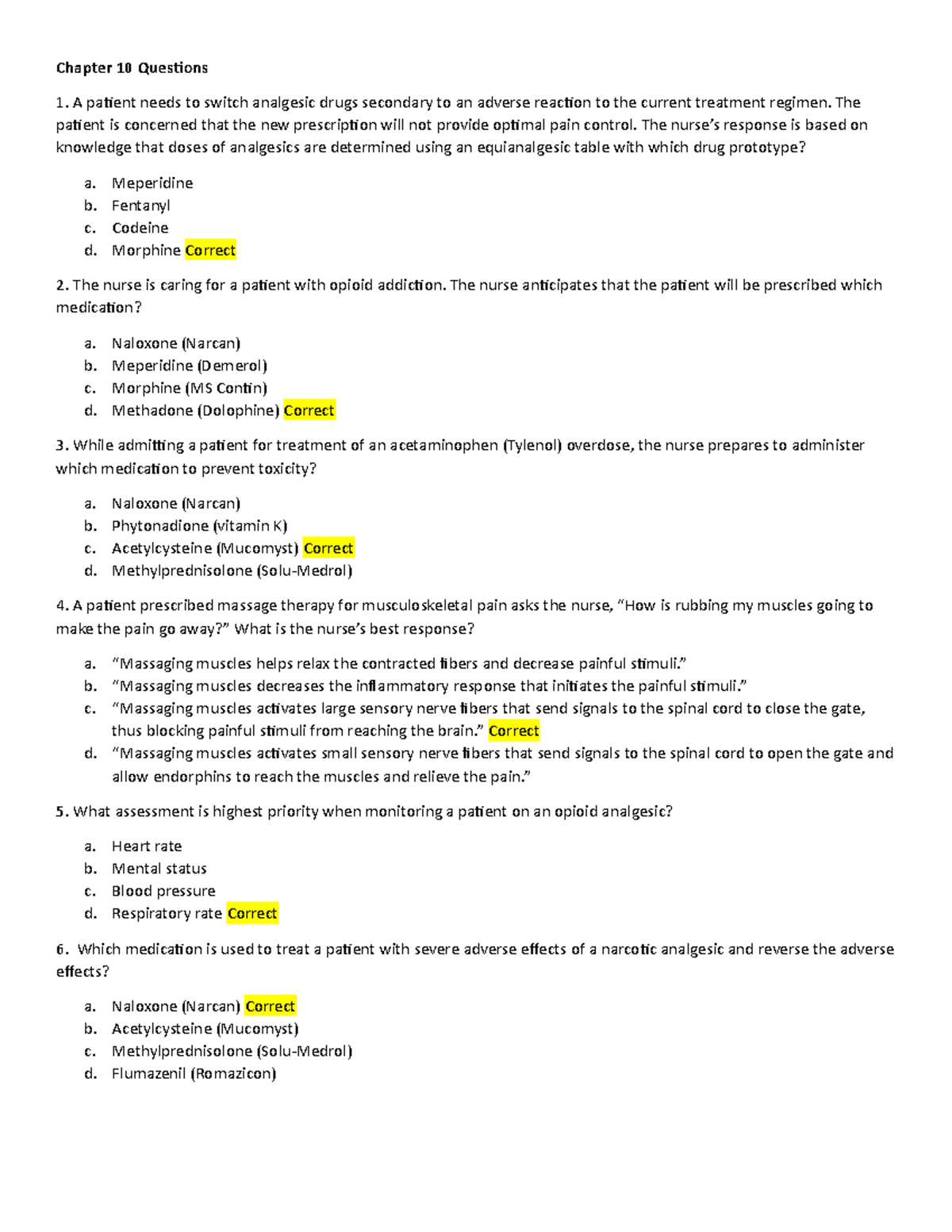 Test Your Knowledge chapters 10-21 answer key - Chapter 10 Questions A ...