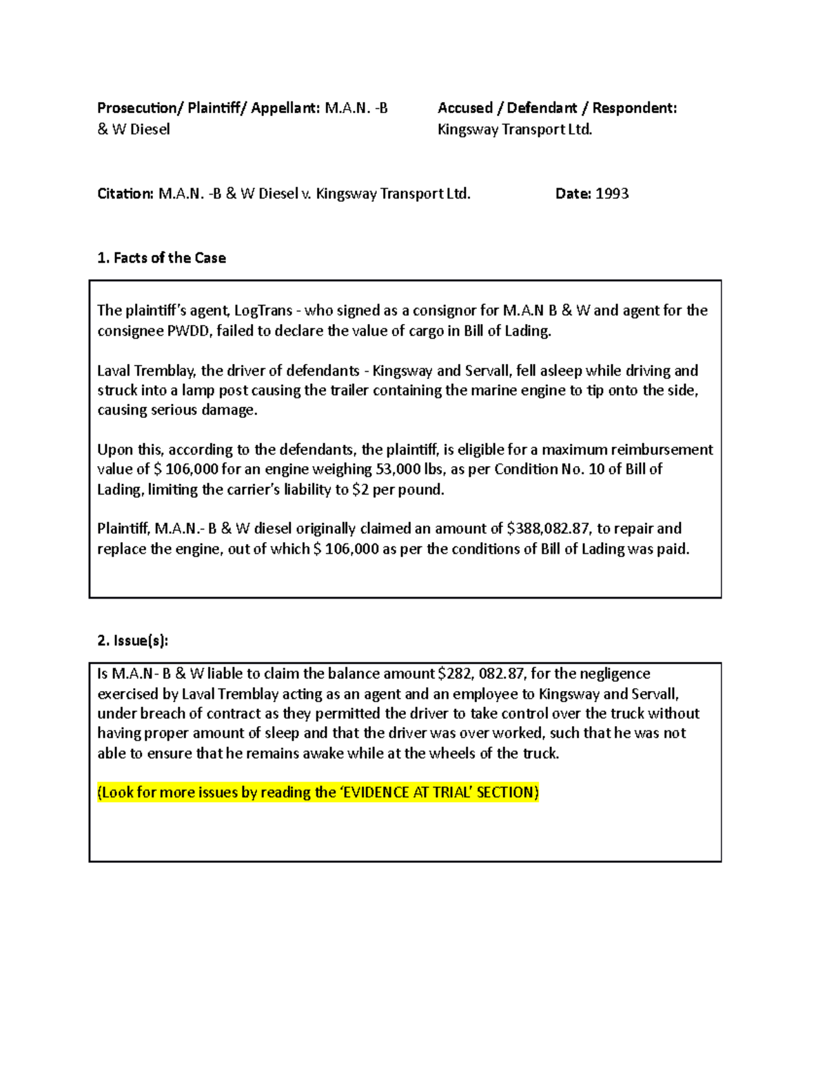 Case Brief Modules 2 and 3 - Prosecution/ Plaintiff/ Appellant: M.A. -B ...