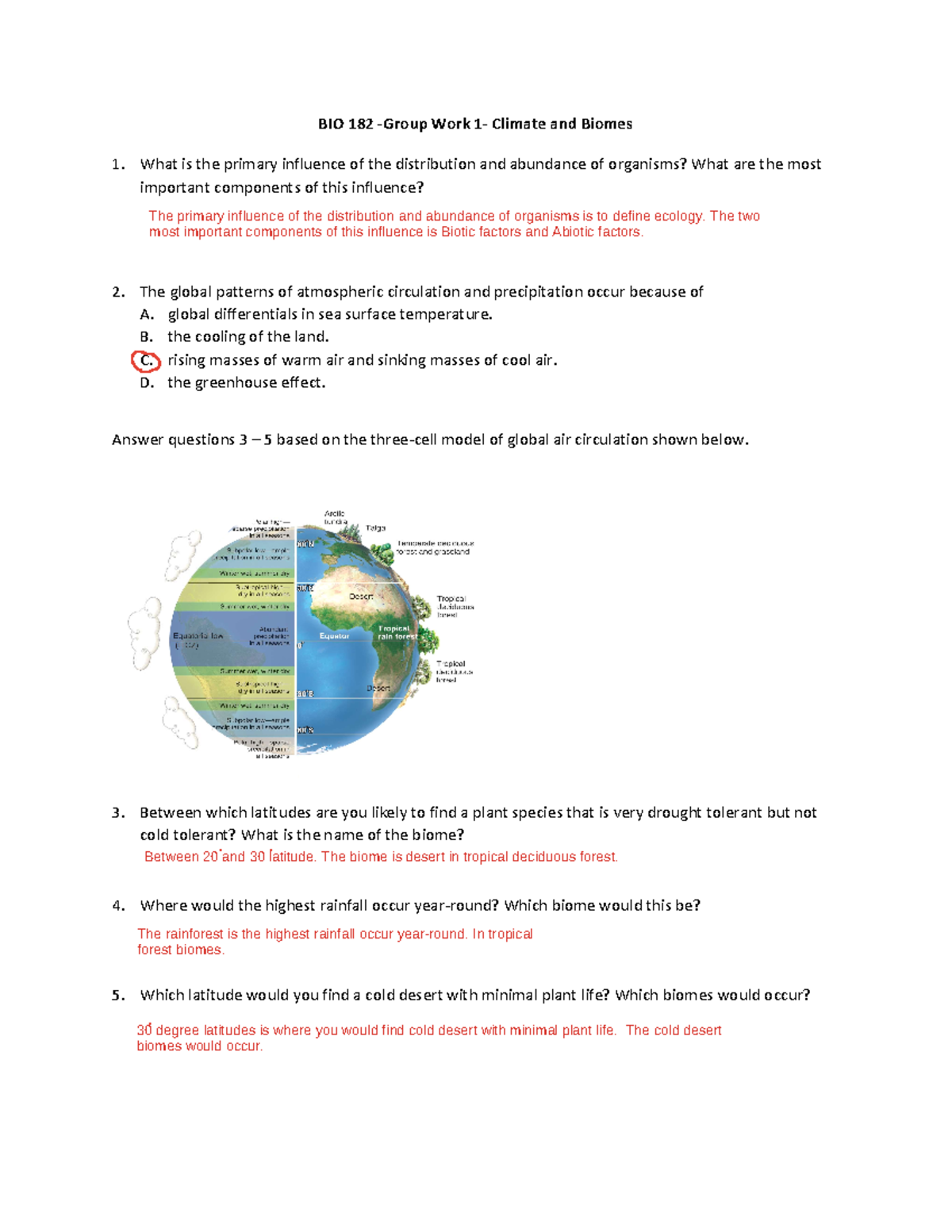 Group+Work Climate+and+Biomes+ - BIO 182 -Group Work 1- Climate and ...