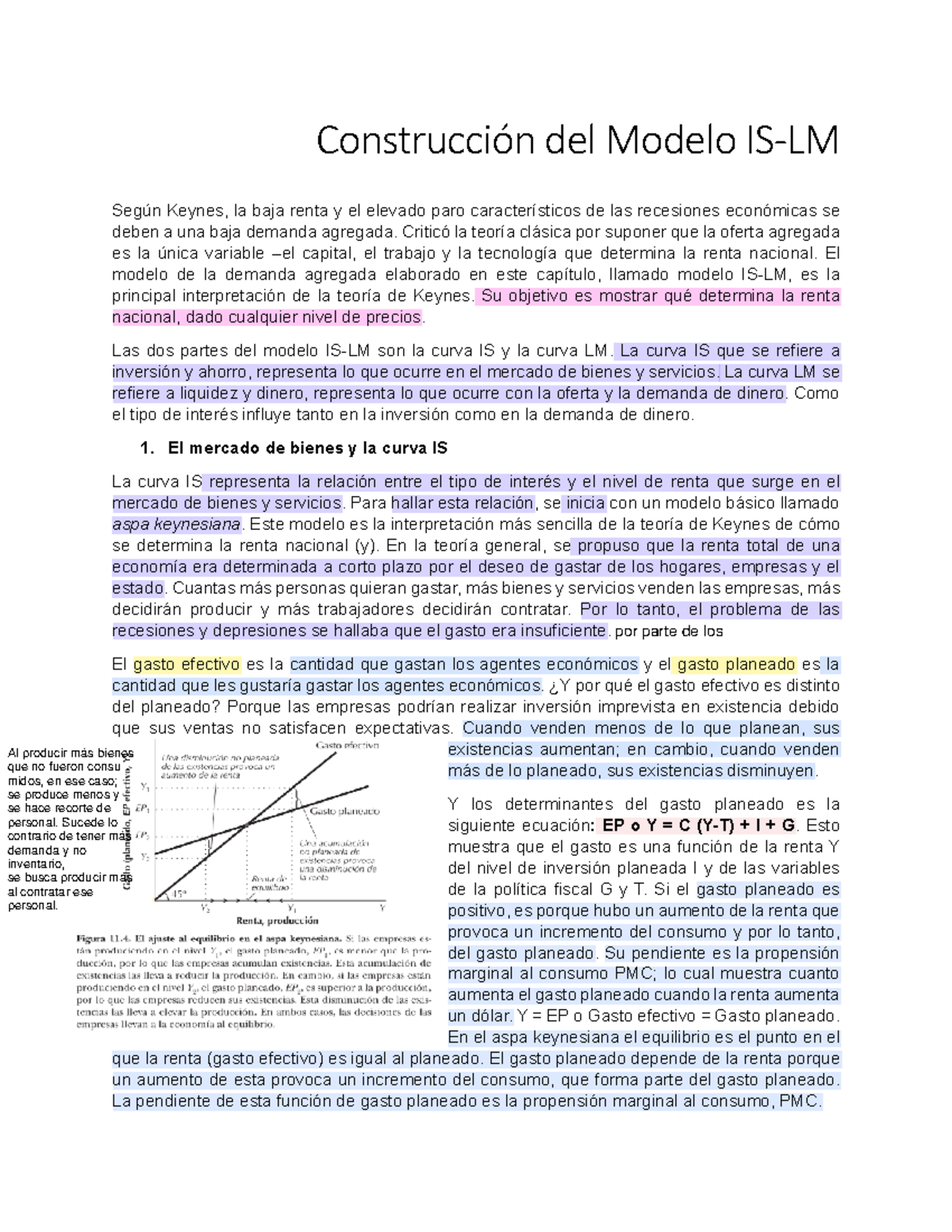 Modelo IS-LM - Teoria - Construcción del Modelo IS-LM Según Keynes, la baja renta y el elevado ...