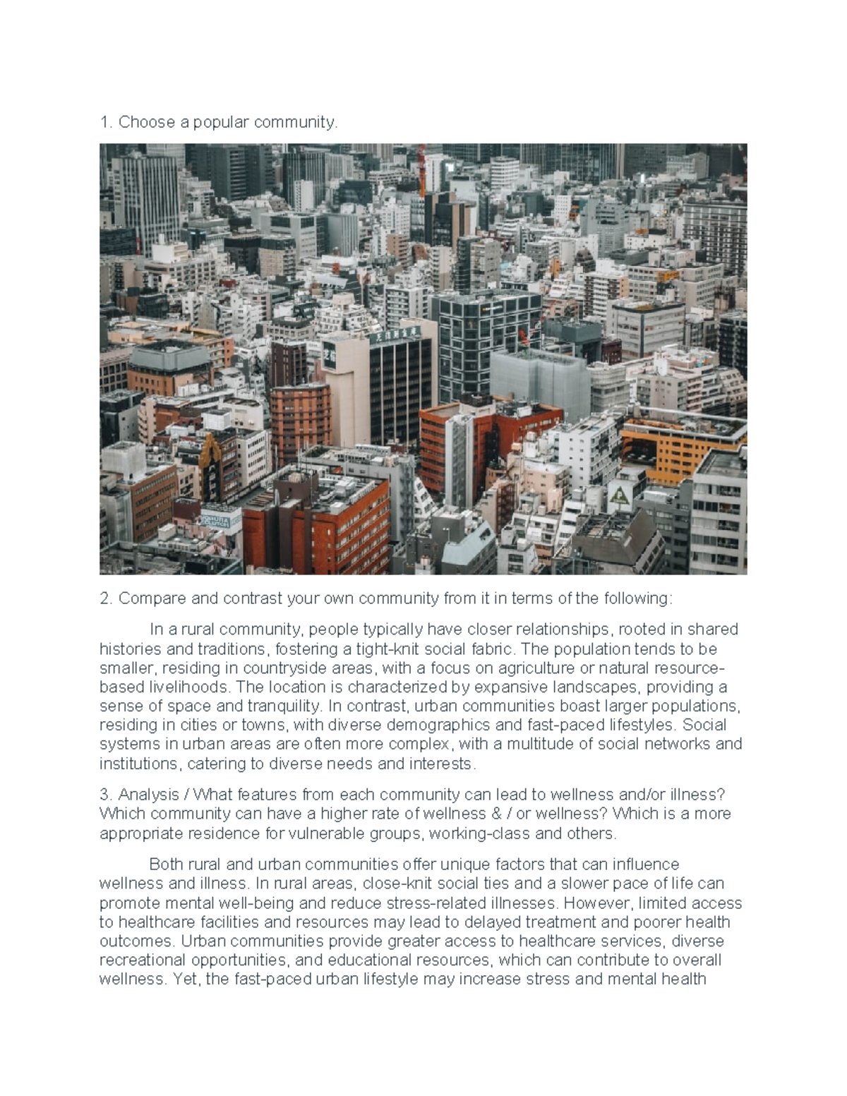 CHN - Choose a popular community. Compare and contrast your own ...