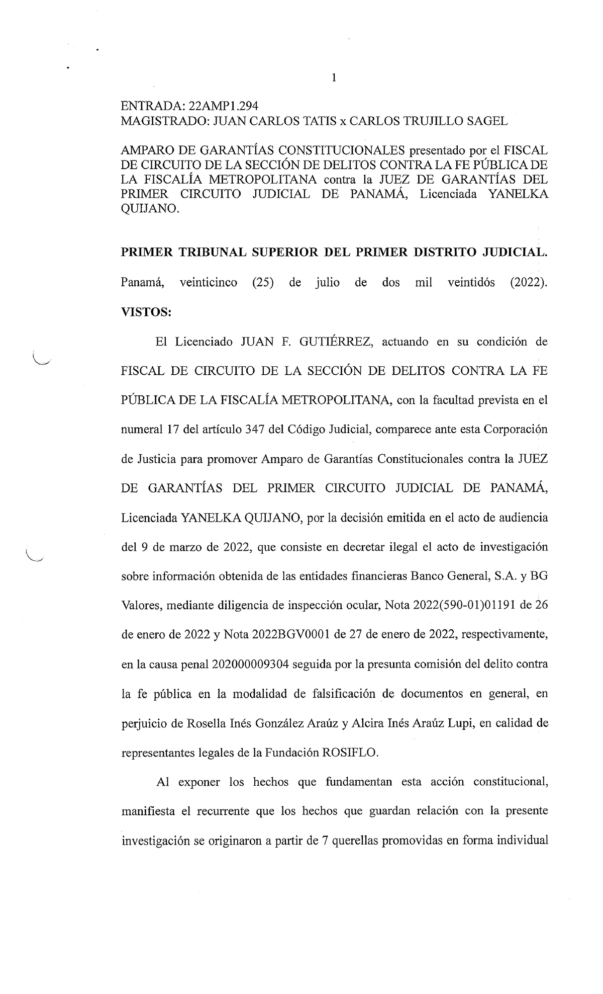 Amparo DE Garantias Informacion Bancaria - Derecho Penal II - USMA ... Amparo DE Garantias Informacion Bancaria - Derecho Penal II - USMA ...