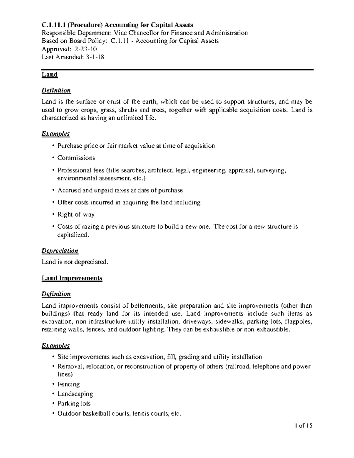 C.1 - Finance - Responsible Department: Vice Chancellor for Finance and ...
