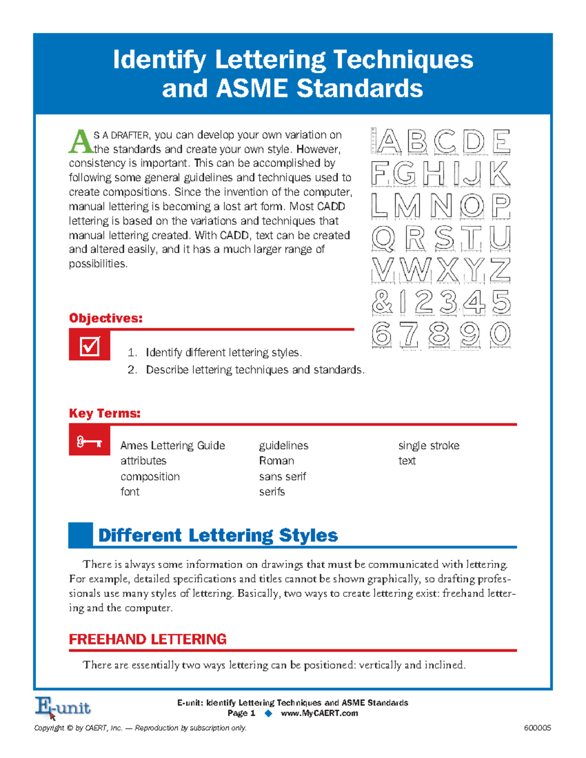 TEE-600005 - this are lecture notes on lettering standard - Identify ...