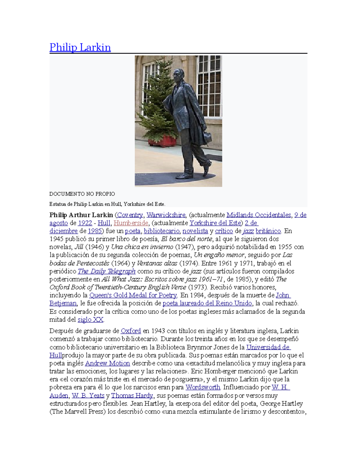 Philip Larkin - Philip Arthur Larkin (Coventry, Warwickshire ...