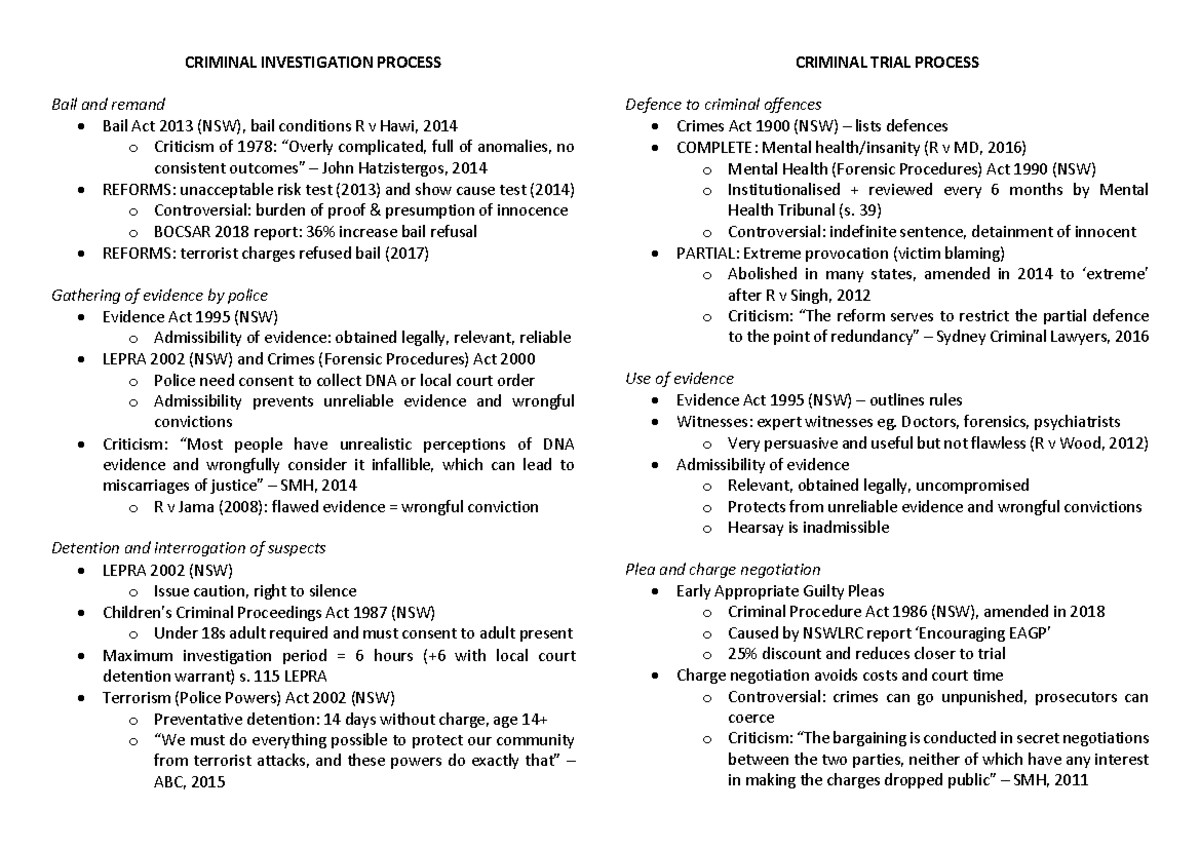 Essay Plans On Crime (Criminal Investigation Process) - CRIMINAL ...