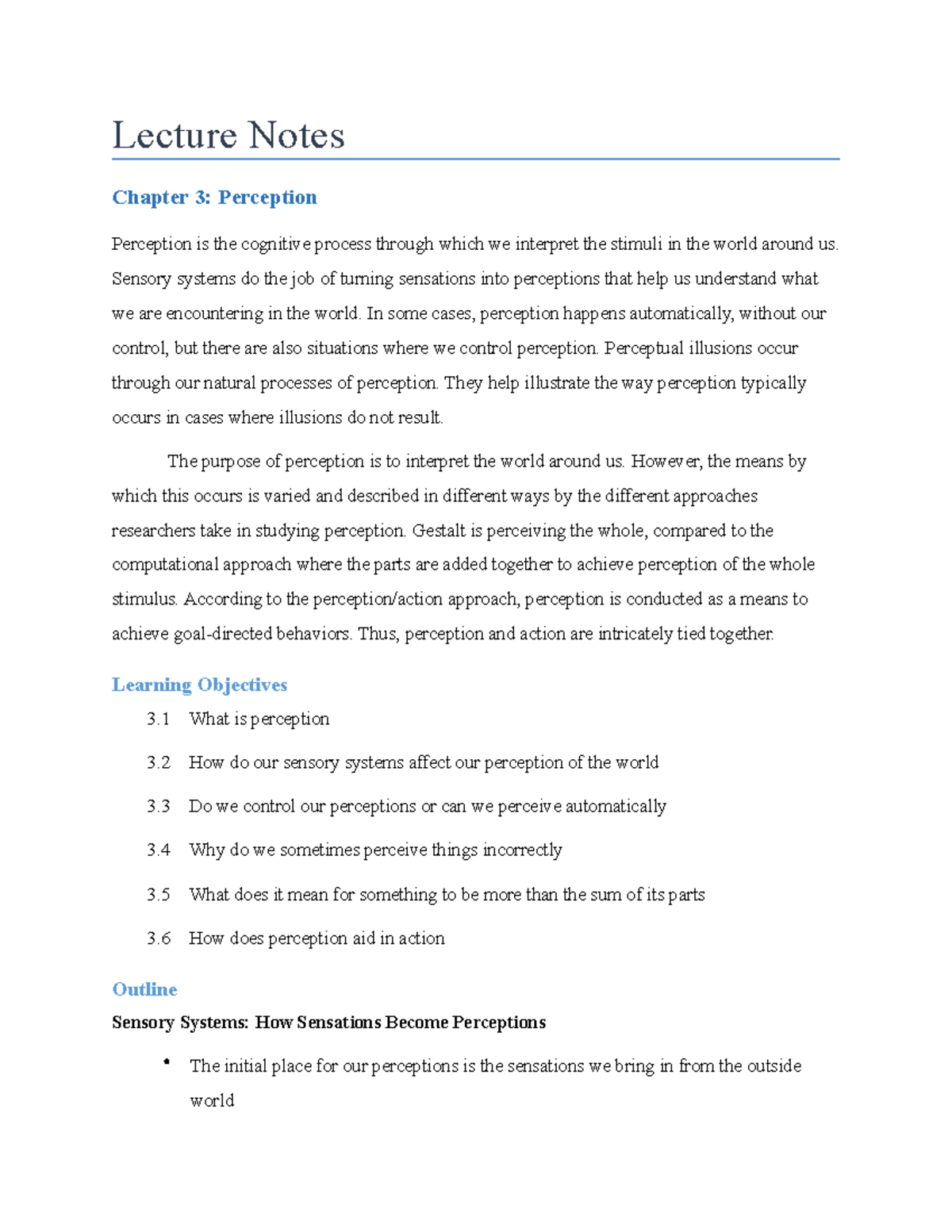 PSY 200 Chapter 3 - Study Material - Lecture Notes Chapter 3 ...