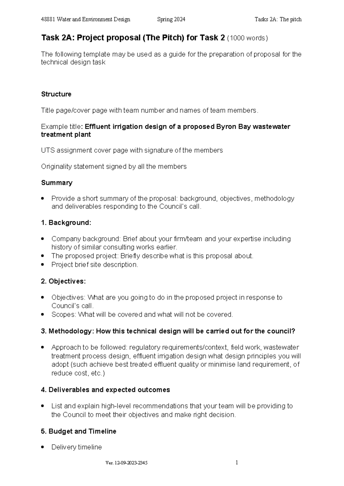 48881 SPR2024 Task2 proposal (pitch) guide - Task 2A: Project proposal ...