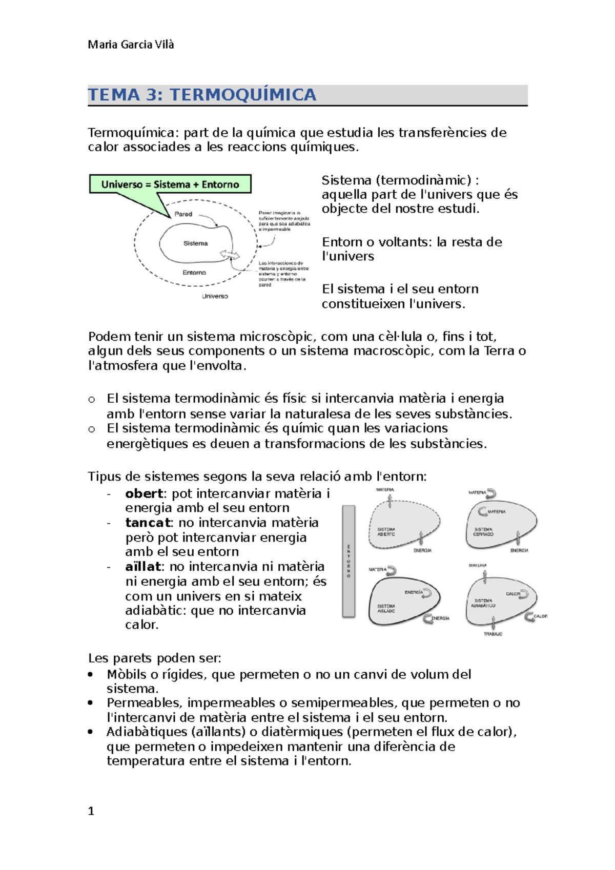 3. Termoquímica - TEMA 3: TERMOQUÍMICA Termoquímica: part de la química ...
