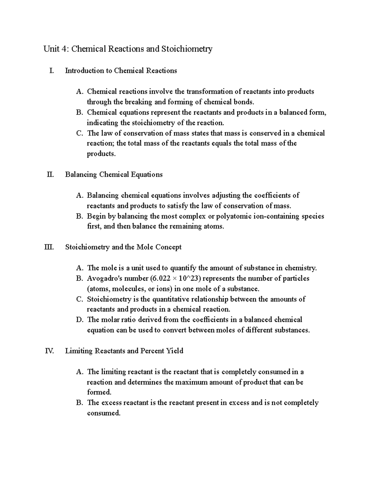 AP Chem- Chemical Reactions Notes - Unit 4: Chemical Reactions and ...