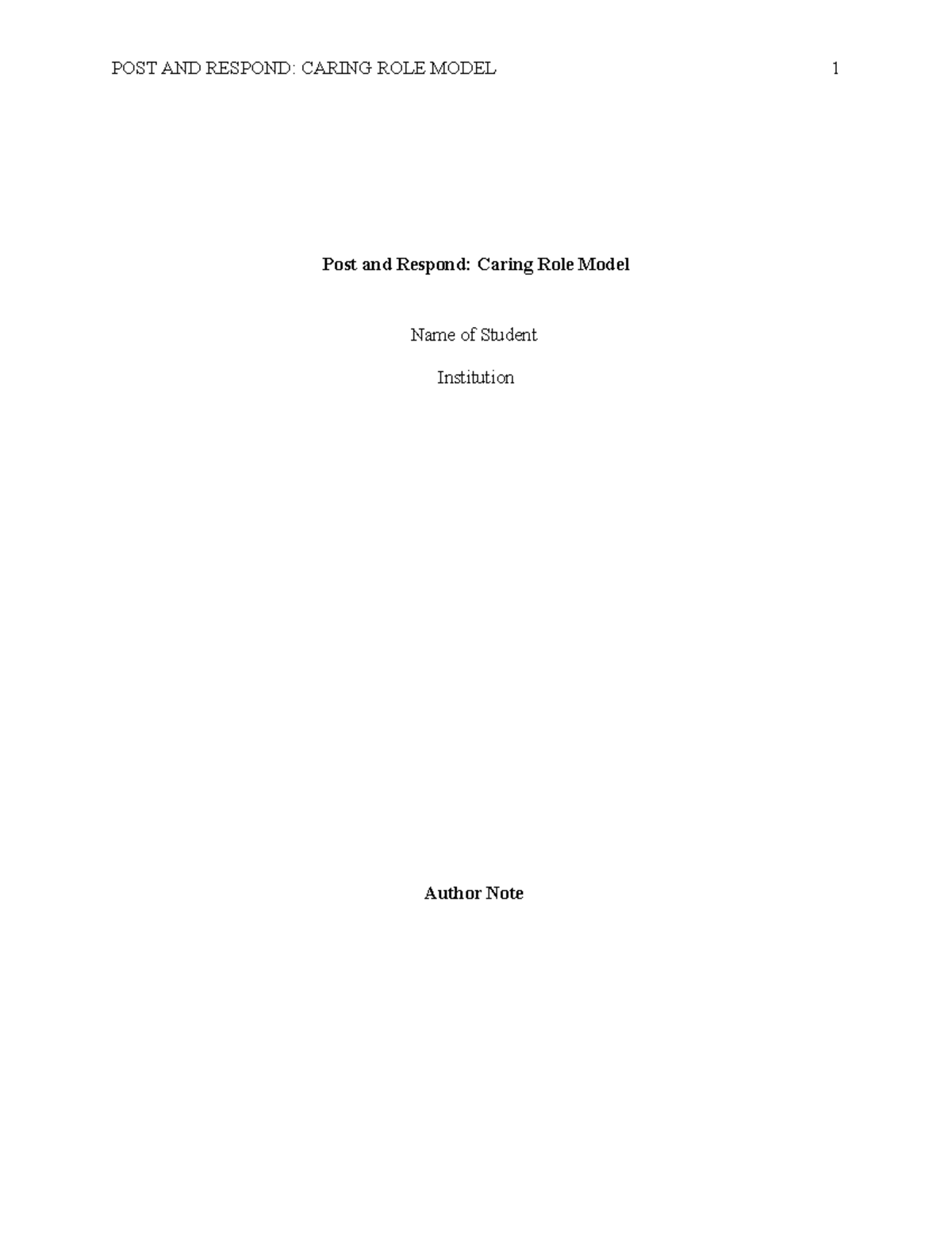 896392 - NA............................ - POST AND RESPOND: CARING ROLE ...