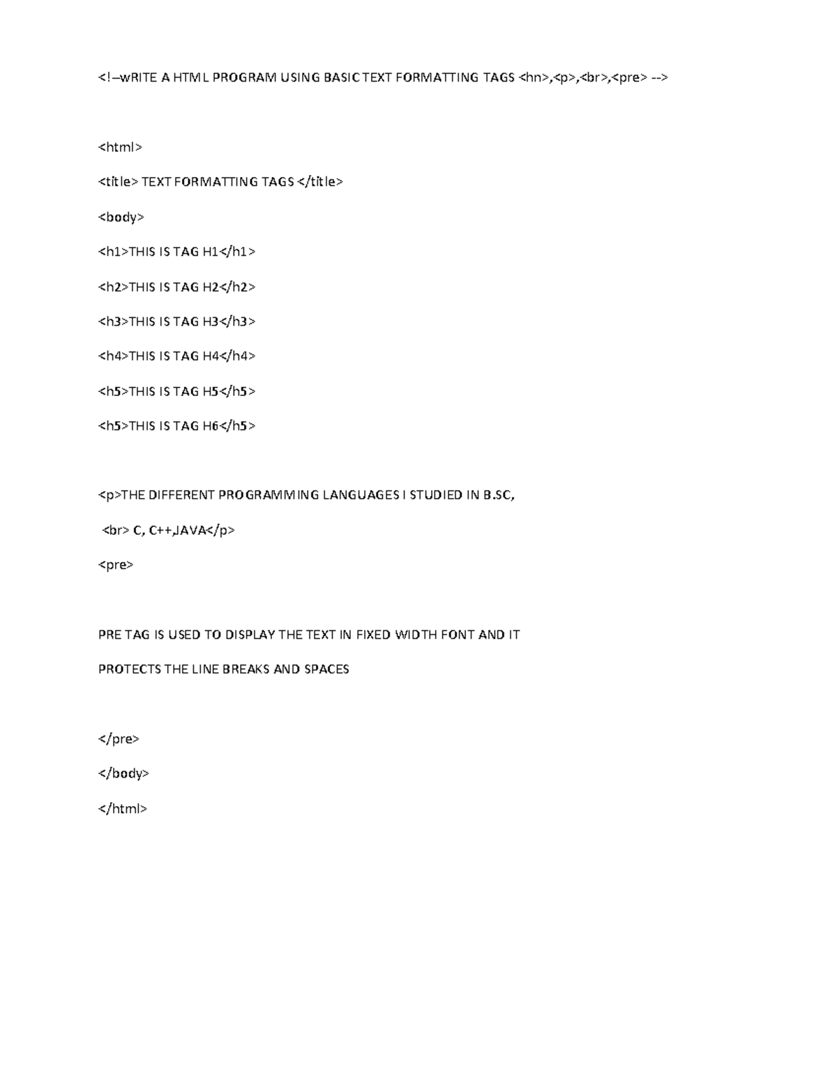 Bcom web technologies lab programs