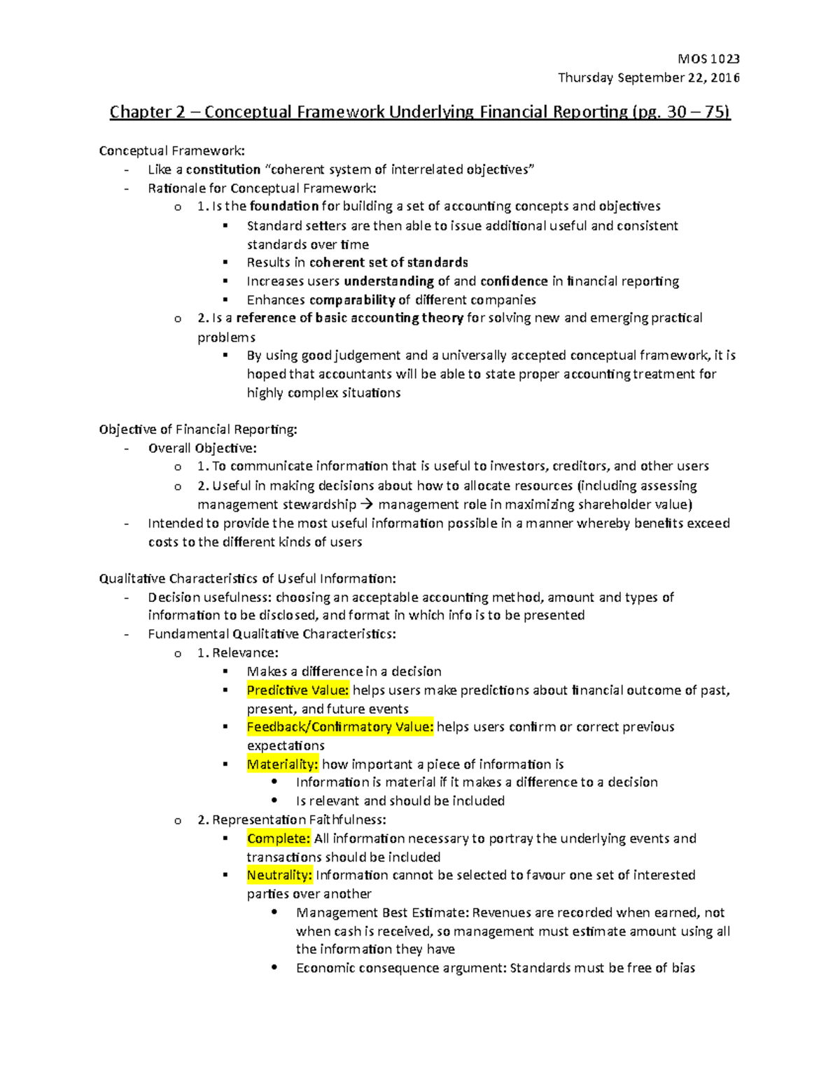 Chapter 2 Conceptual Framework Underlying Financial Reporting ...