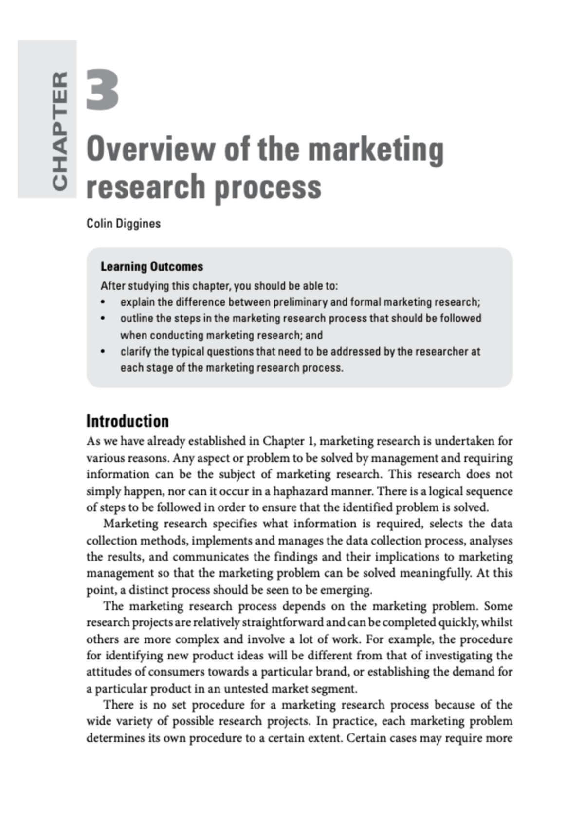 BEM 314- Chapter 3 - BEM CHAP 3 - 3 Overview of the marketing research ...
