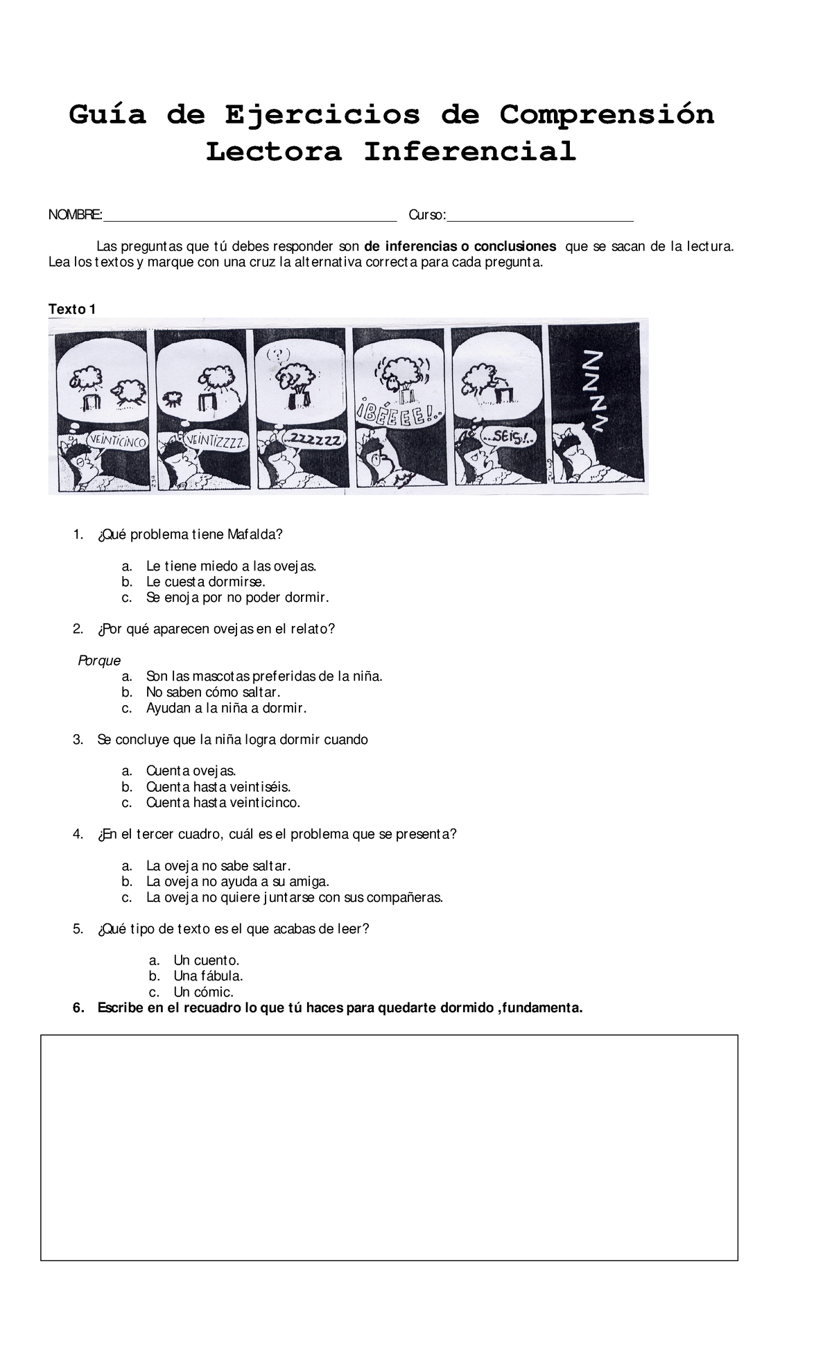 Comprension 11 Inferencias Textos Largos - Guía de Ejercicios de ...