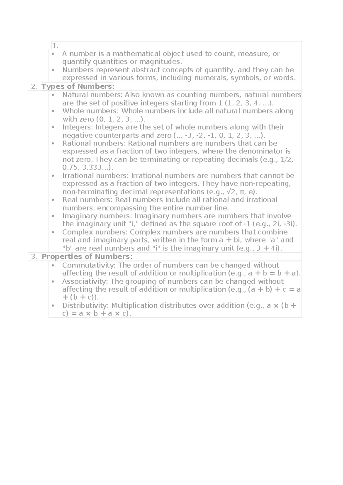 A number is a mathematical object used to count - 1. A number is a ...