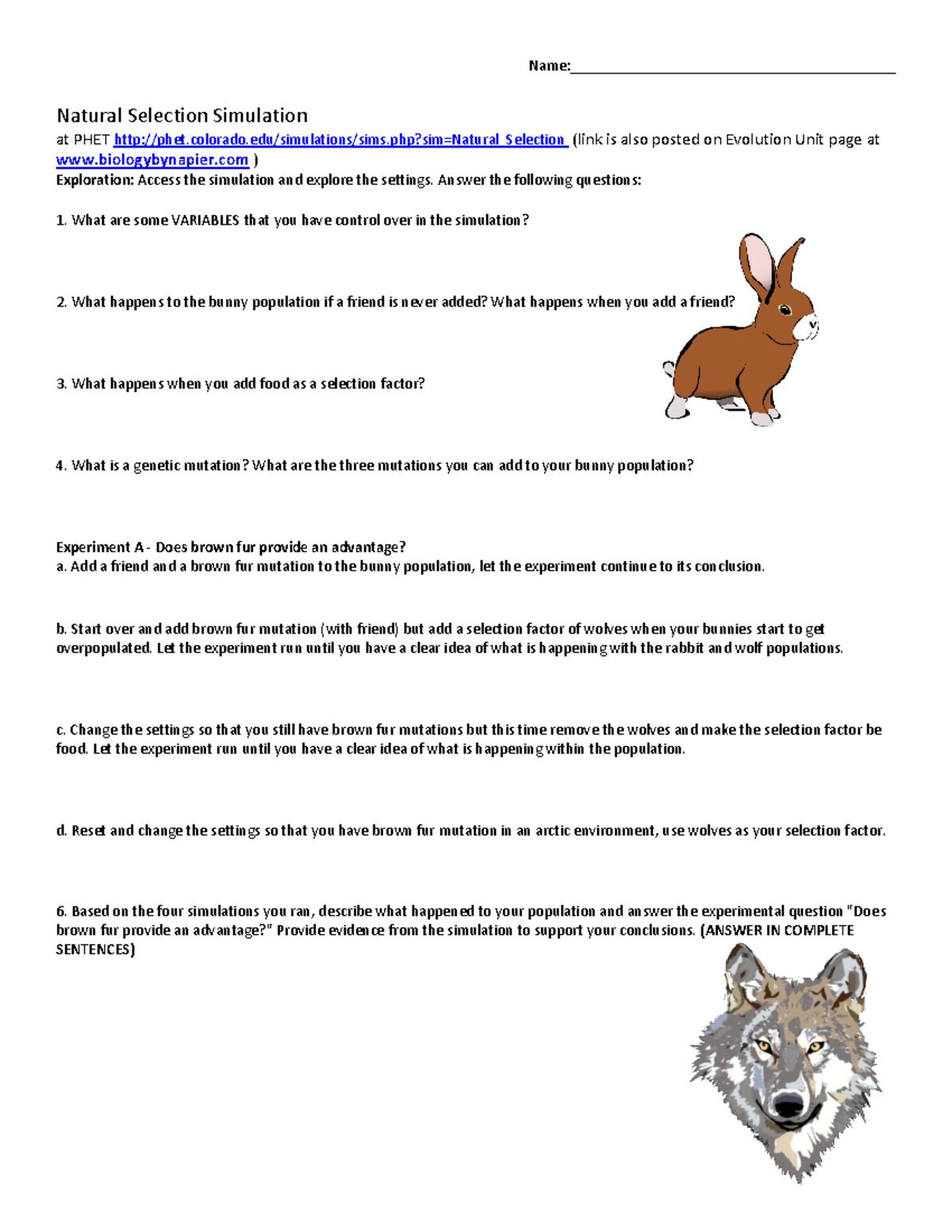 Adasha Meus Caris - natural selection biogeography option 1 - - Studocu