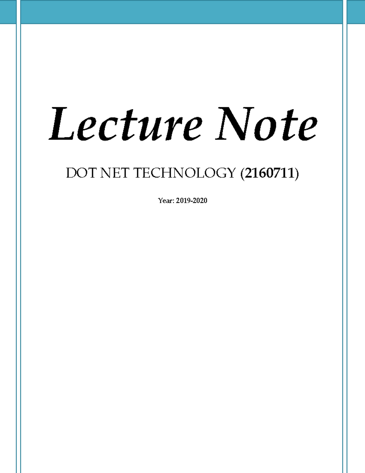 DOT NET Technology (2160711) handbook - Dotnet Technology - GTU - Studocu
