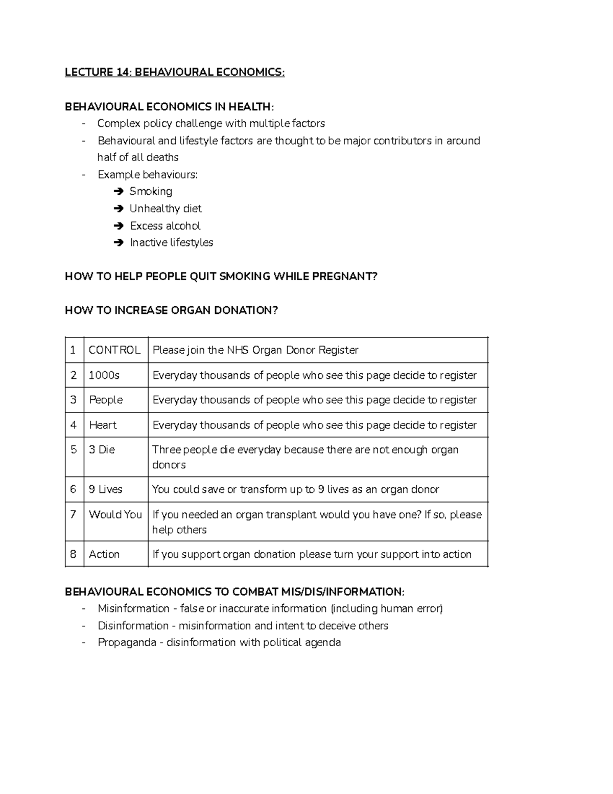 Lecture 14 - Behavioural Economics - LECTURE 14: BEHAVIOURAL ECONOMICS ...