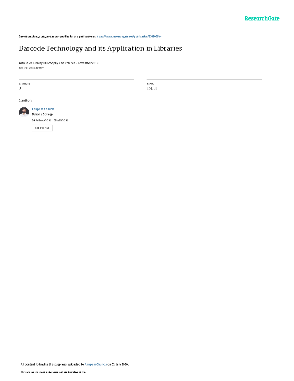 Barcode Technologyandits Applicationin Libraries - See discussions ...