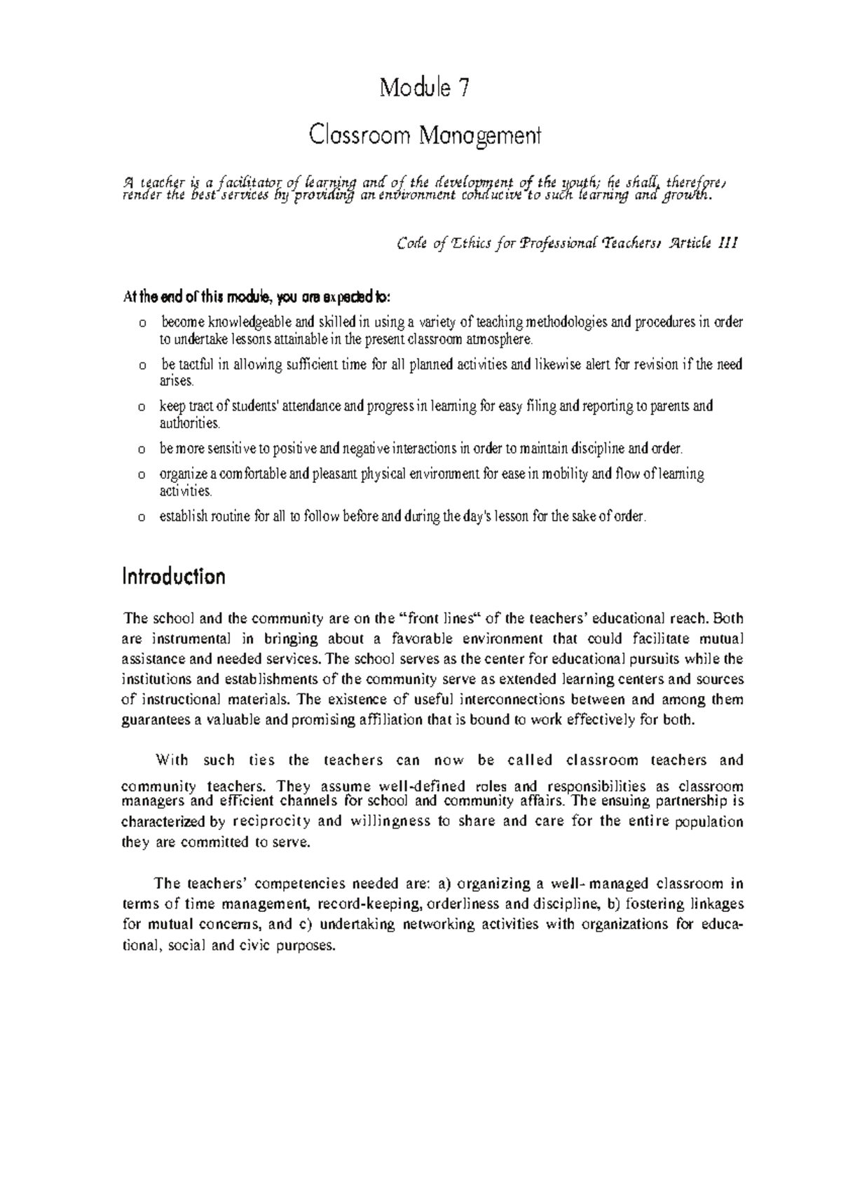 Module 7 Classroom Management - Module 7 Classroom Management 㤀开 ...