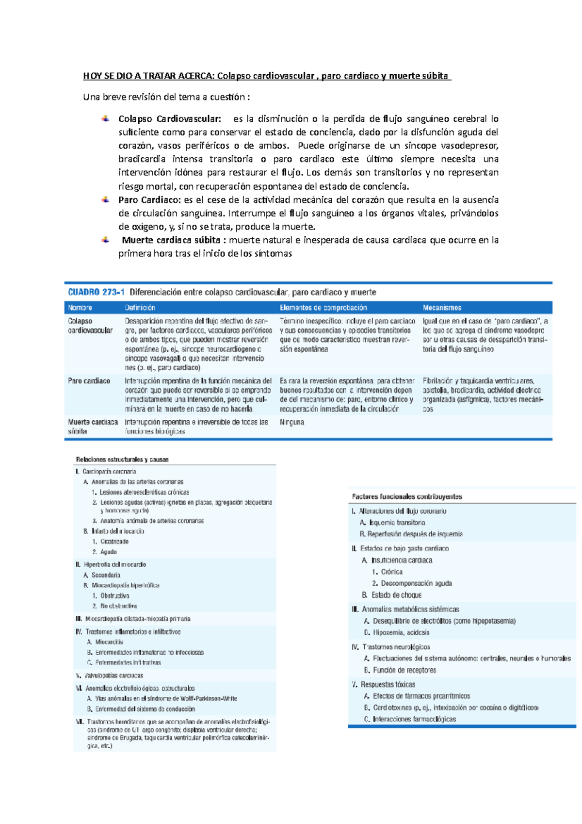 Opiñion Documentada 08 - Cardio - HOY SE DIO A TRATAR ACERCA: Colapso ...