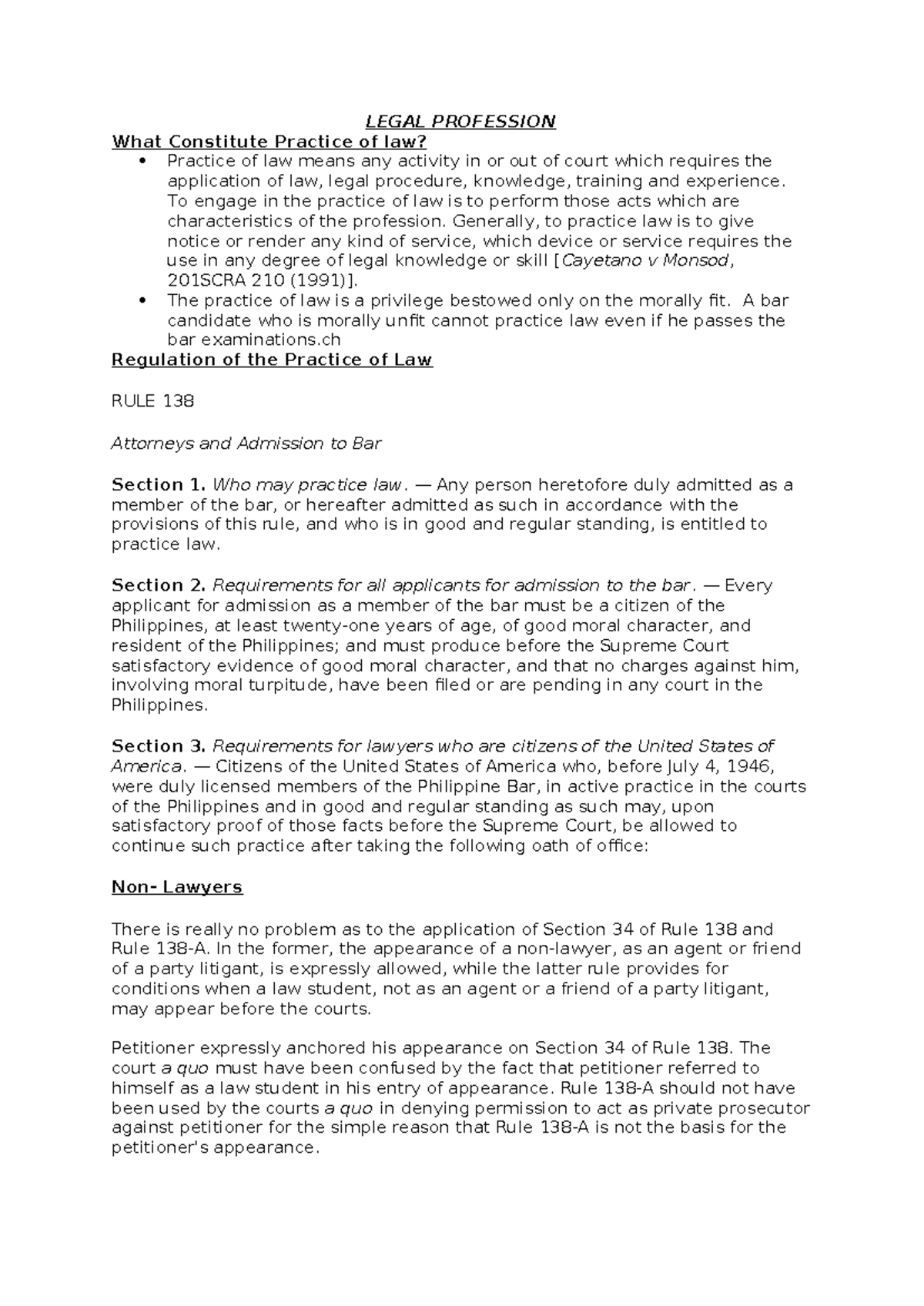 C. What Constitute Practice of Law - LEGAL PROFESSION What Constitute ...