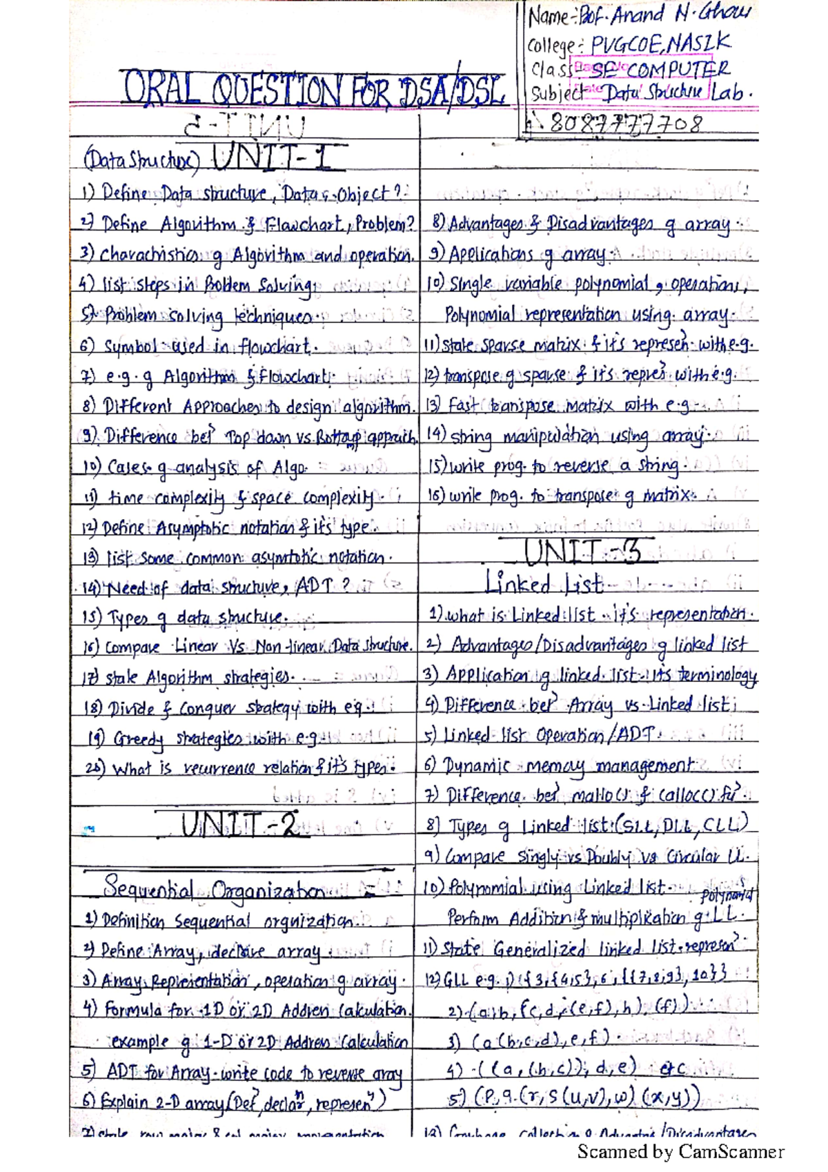 Final dsl oral qa 2019 - Oral questions - Fundamentals of Data ...
