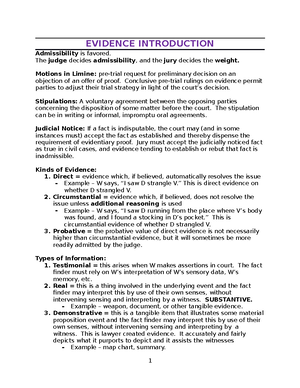 Law evidence 1 - LAW EVIDENCE NOTES 9 Demonstrative evidence in the ...