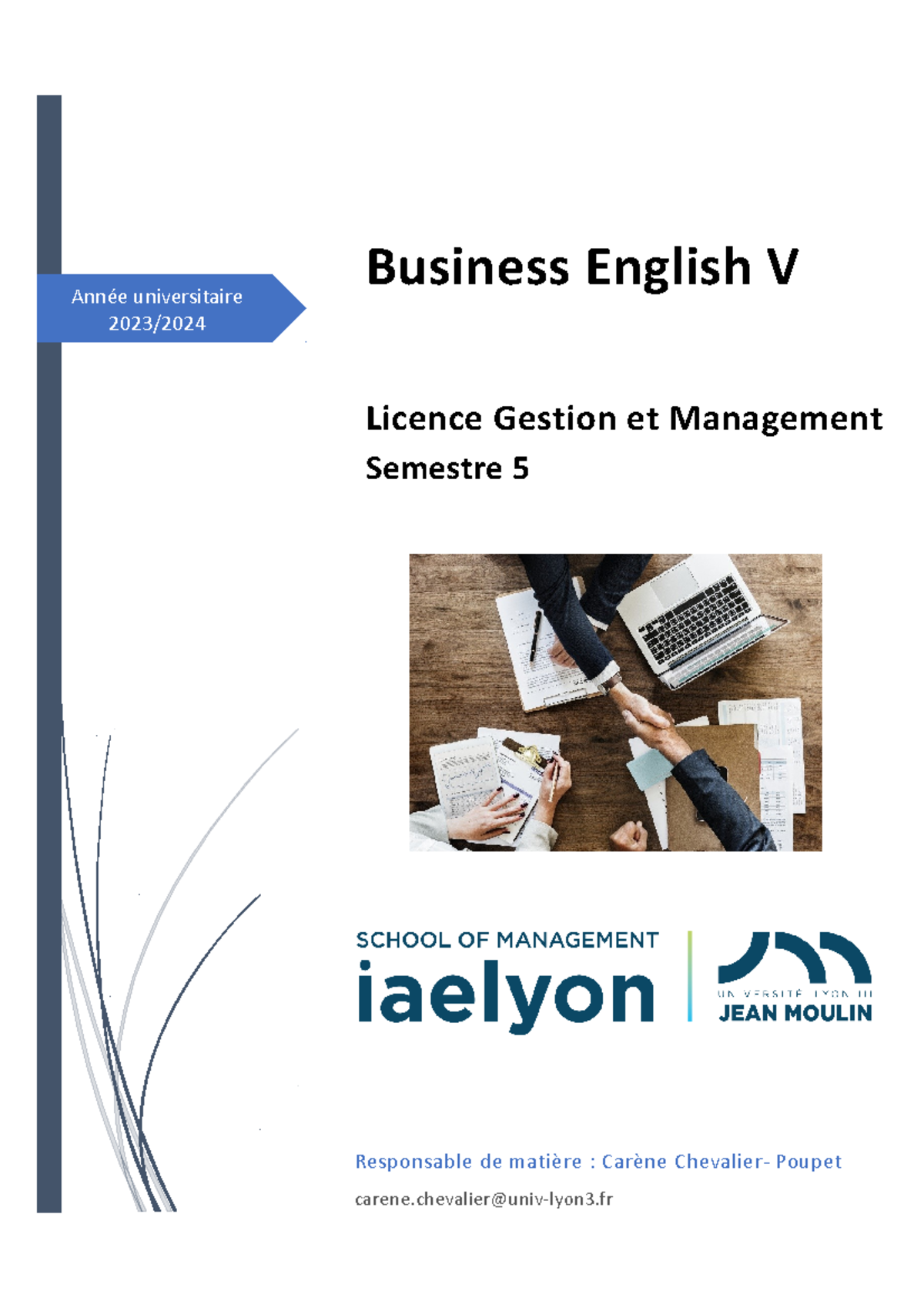 L3S5 Students book - Fascicule TD - Année universitaire 2023 ...