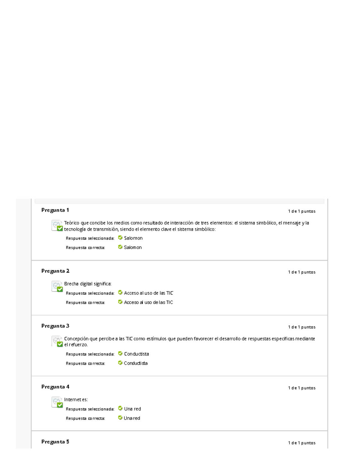 Actividad 3. Automatizada – - Resultados mostrados Respuestas enviadas, Respuestas correctas ...
