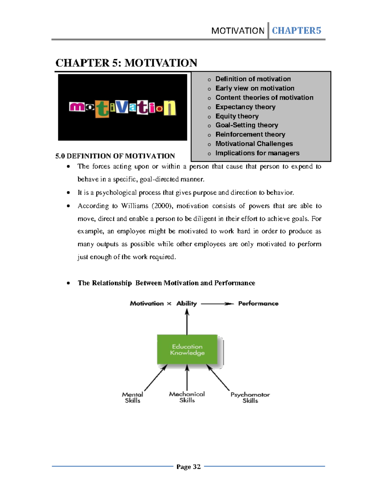 Fundamental Of Management MGT 162 : Chapter 5 Motivation - CHAPTER 5 ...