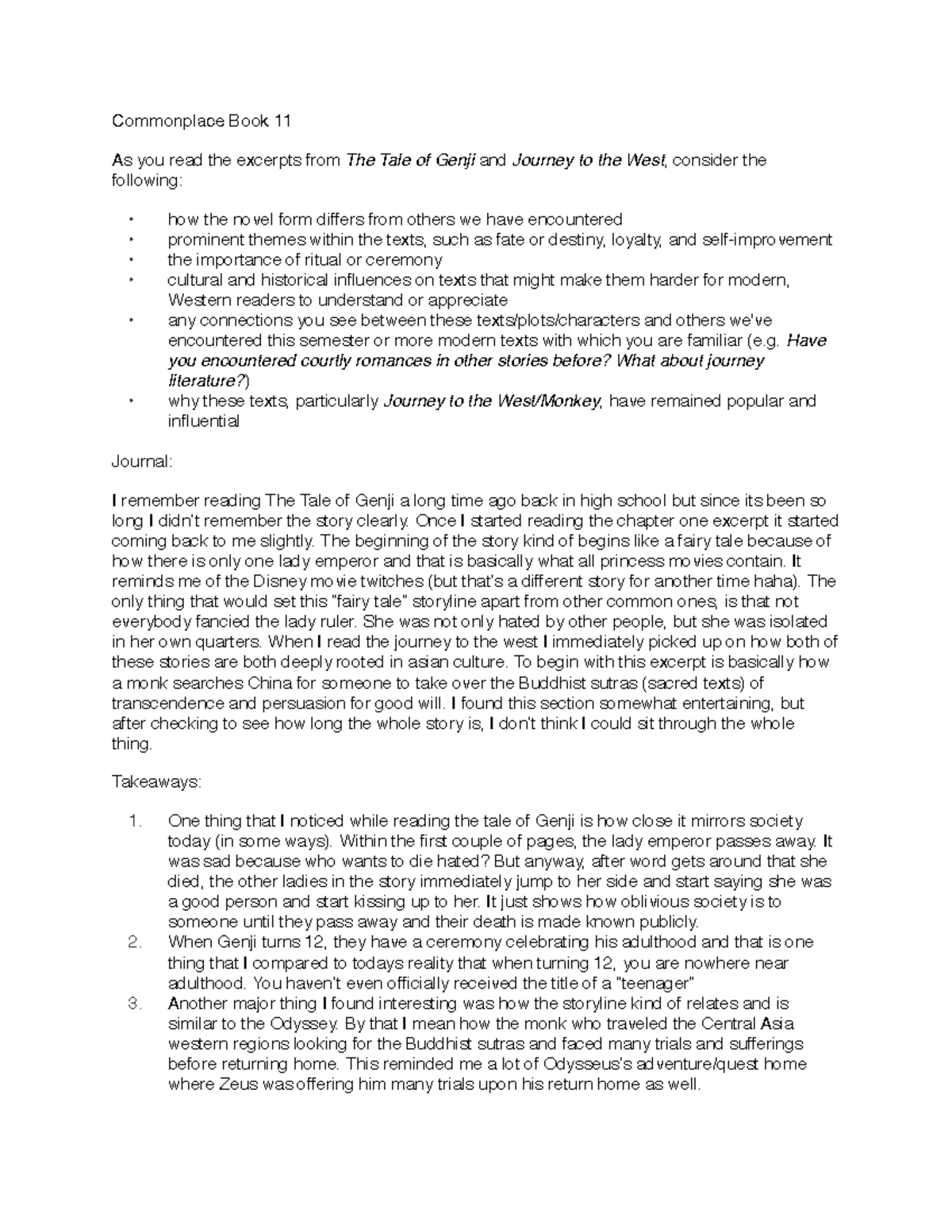 Commonplace Book 11 - Weekly reading and analysis - Commonplace Book 11 ...