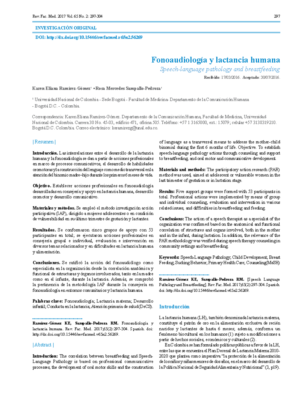 0120 0011 rfmun 65 02 297 - Rev. Fac. Med. 2017 Vol. 65 No. 2: 297-304 ...