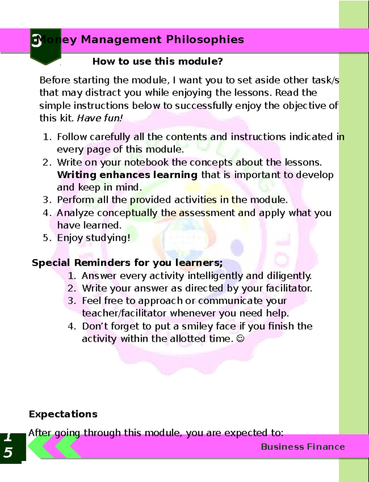 Business Finance Quarter 4 Module 3-4 - 1 How to use this module ...