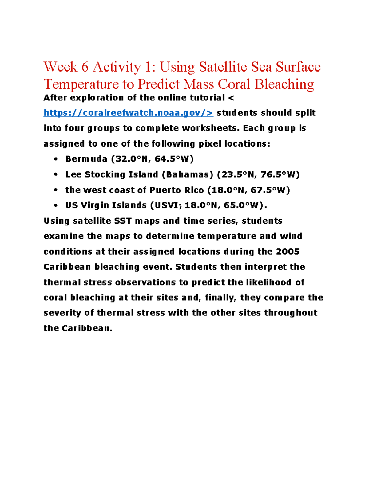 Week 6 Activity 1 - Practical 6 complete - Week 6 Activity 1: Using ...