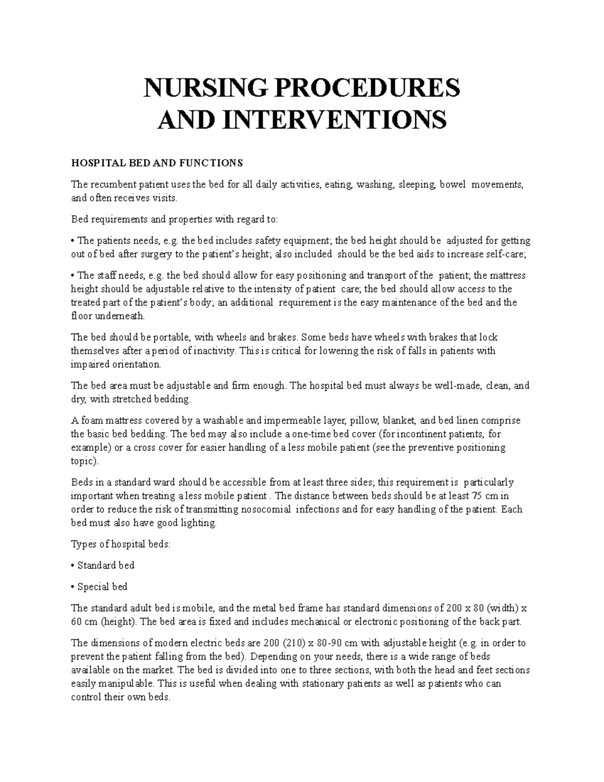 Chapter 8. Nursing Procedures - NURSING PROCEDURES AND INTERVENTIONS ...