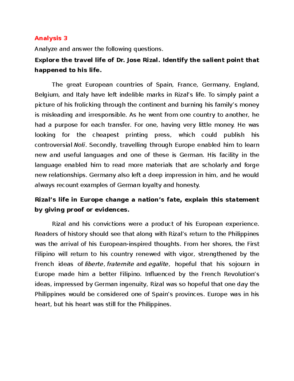 HIST - M 3 - Analysis - Analysis 3 Analyze and answer the following ...