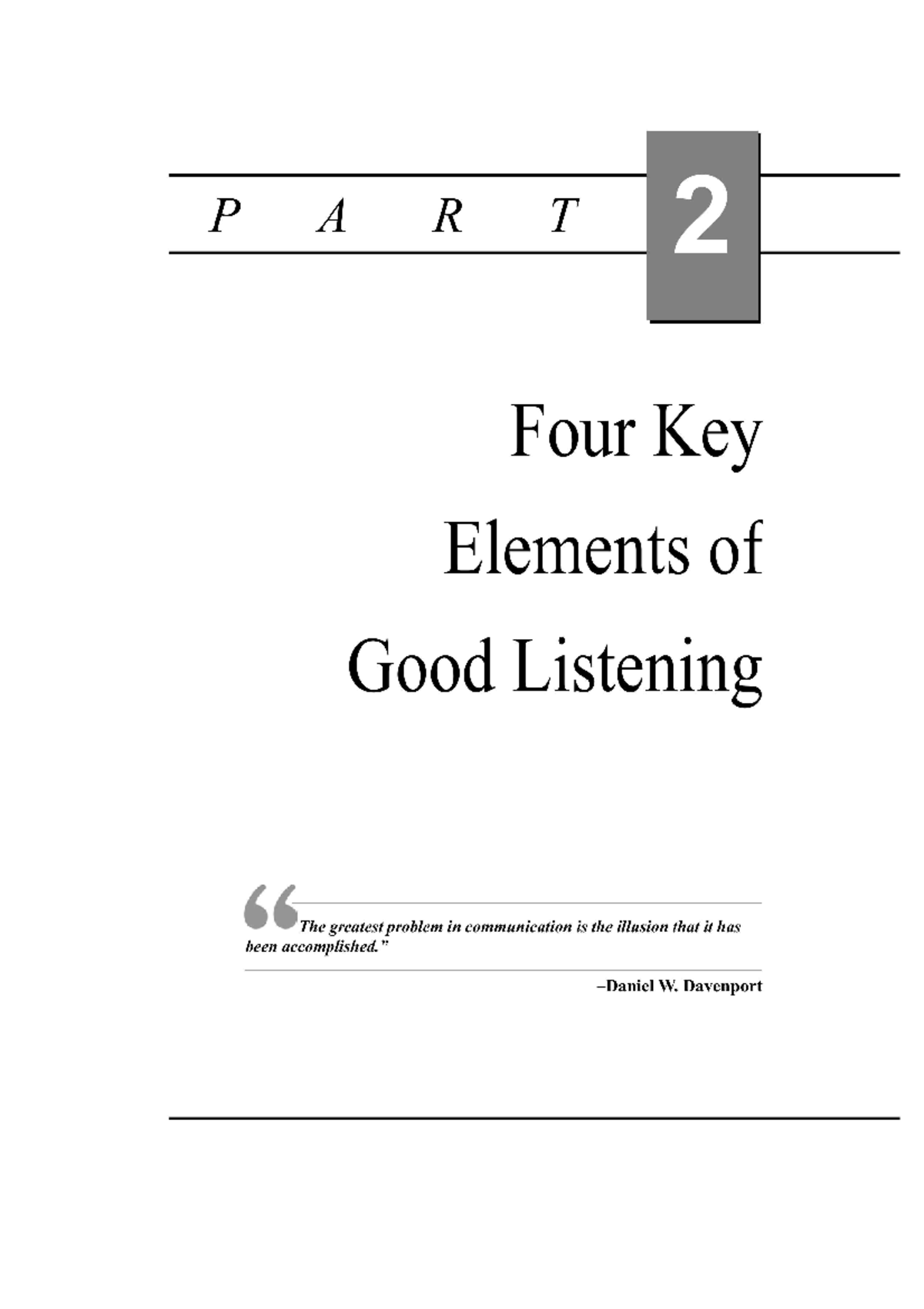 Leap.listening - Gdl - P A R T 2 Four Key Elements of Good Listening ...