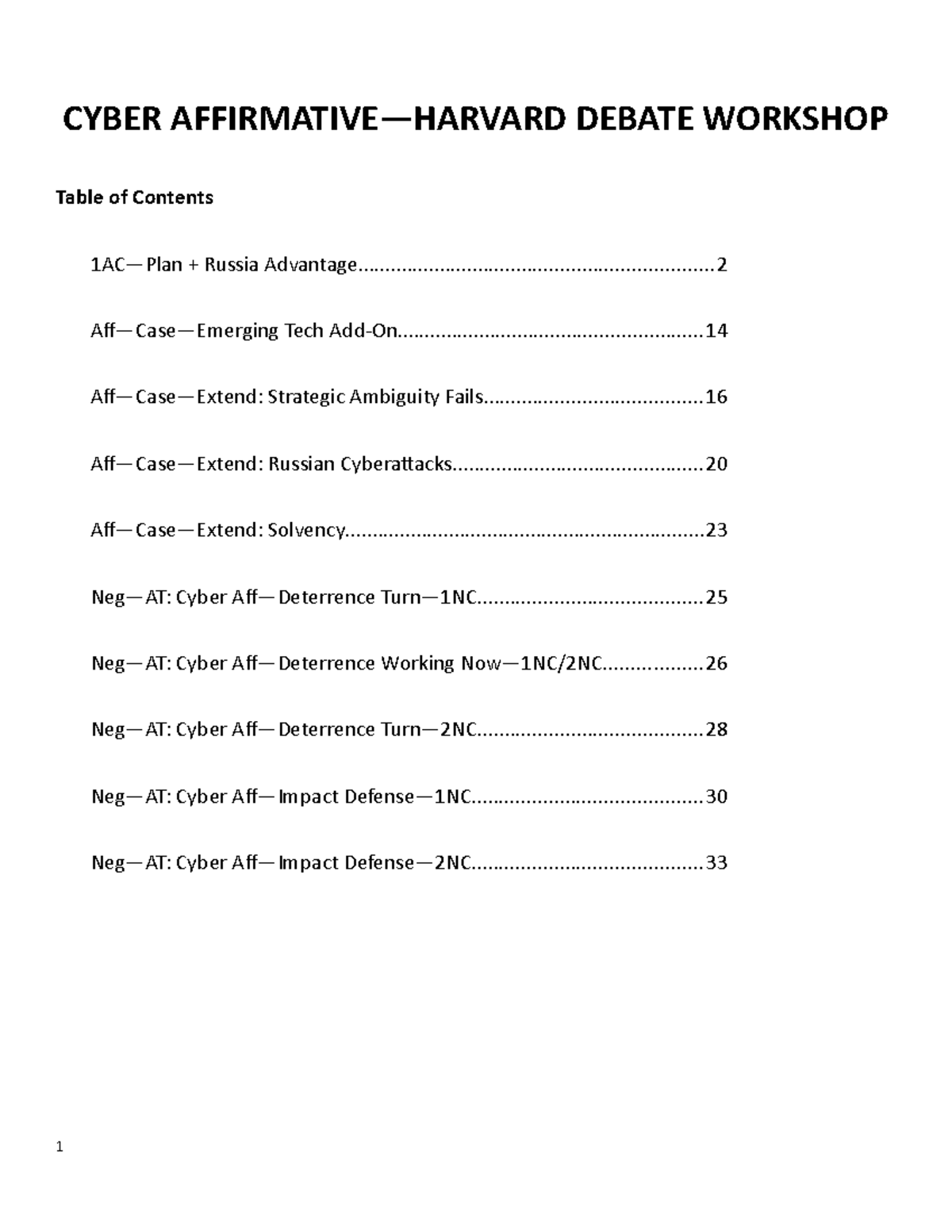Aff - Cyber Interoperability - Harvard 2022 - CYBER AFFIRMATIVE—HARVARD ...