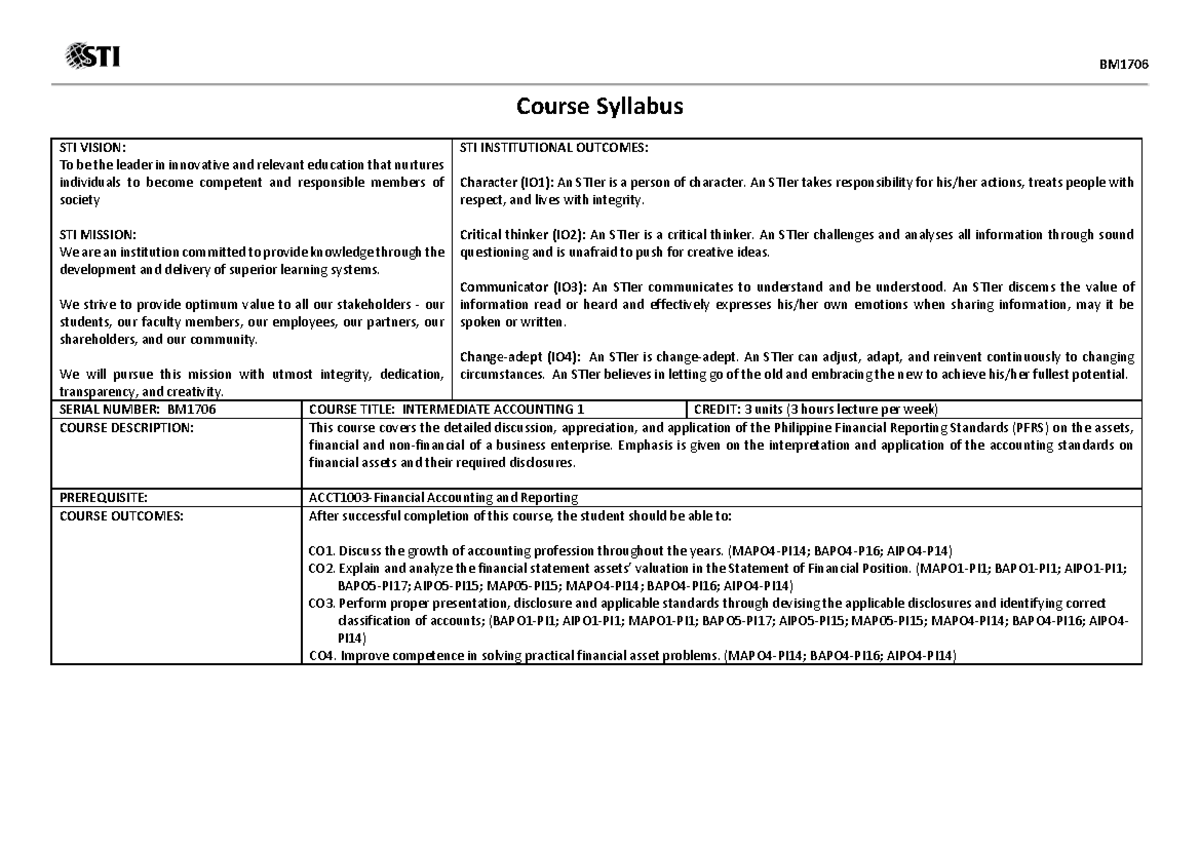 BM1706 Syllabus and Course Outline (BSMA and Bsais) - Course Syllabus ...