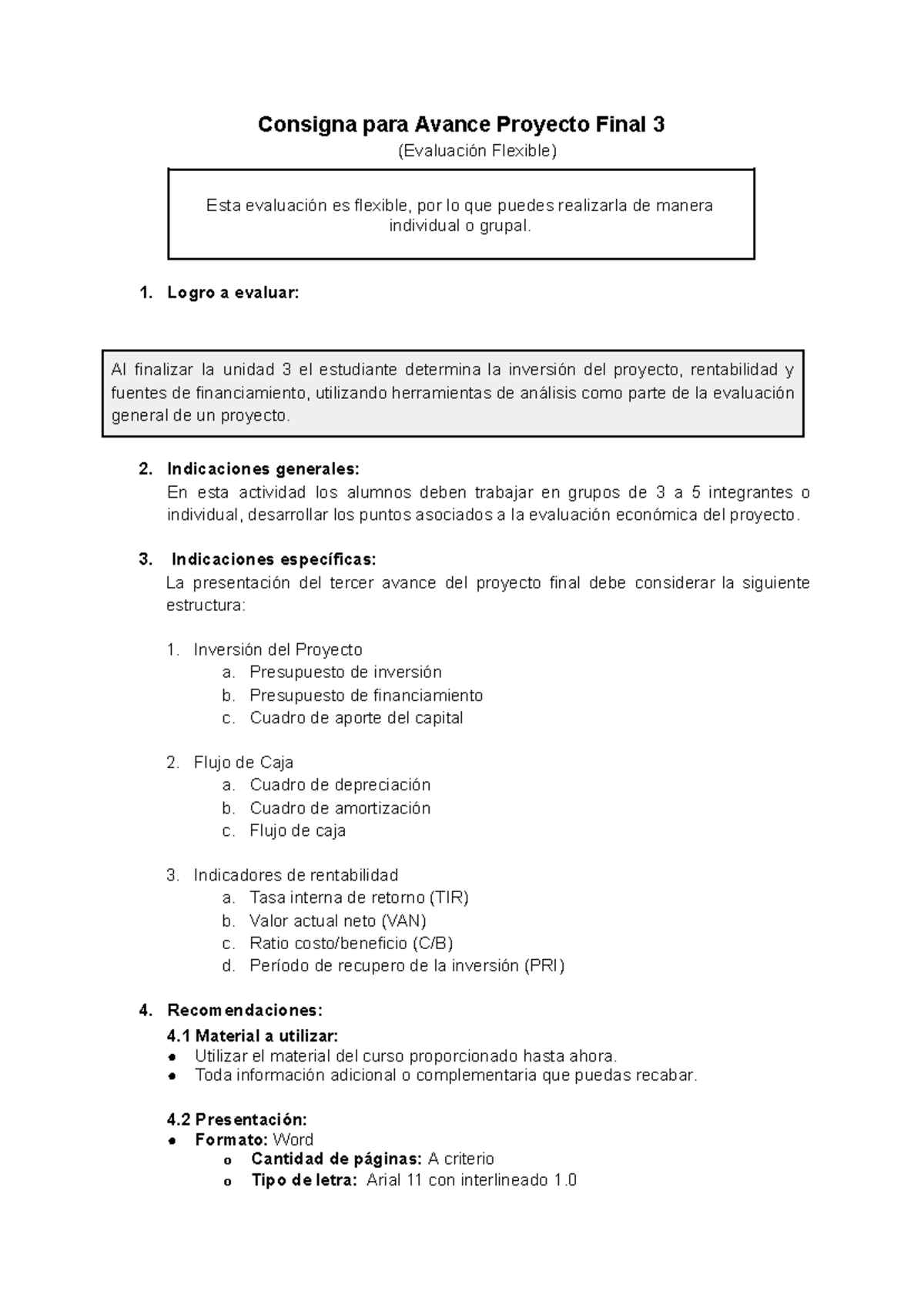 GC I91O Consign Semana 15 - Consigna para Avance Proyecto Final 3 (Evaluación Flexible) Esta ...