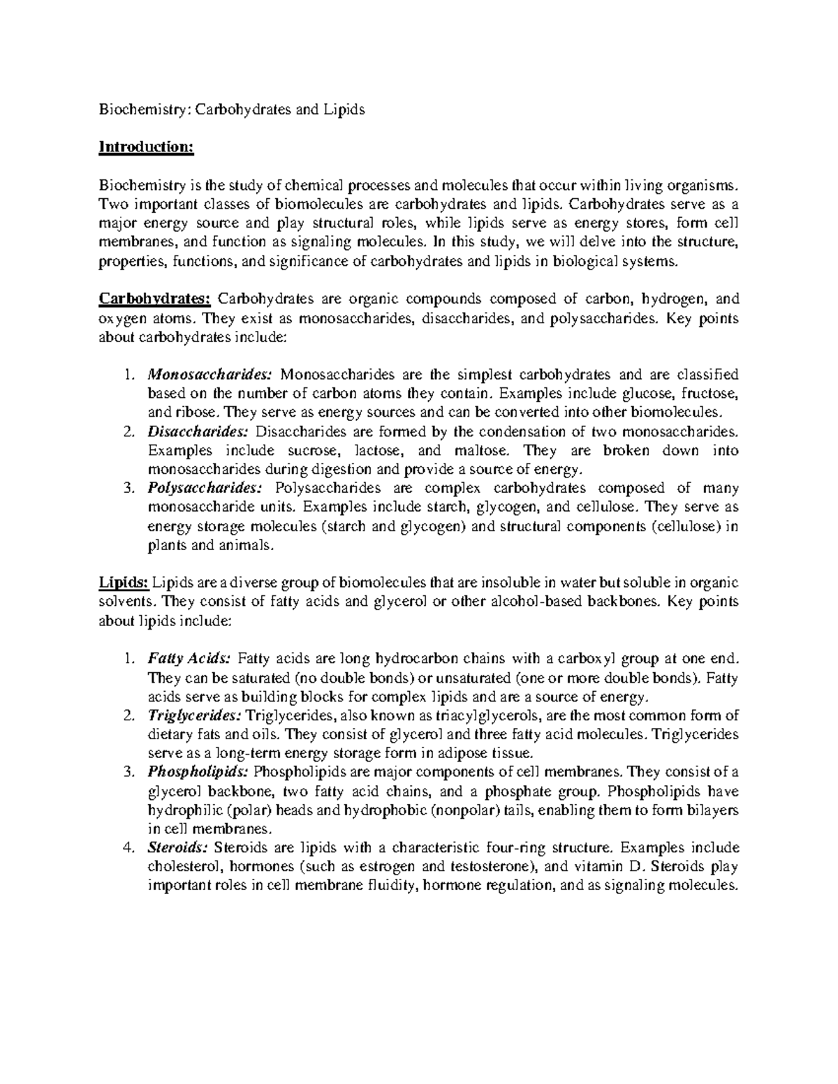 C -17 - Biochemistry- Carbohydrates and Lipids - Biochemistry ...