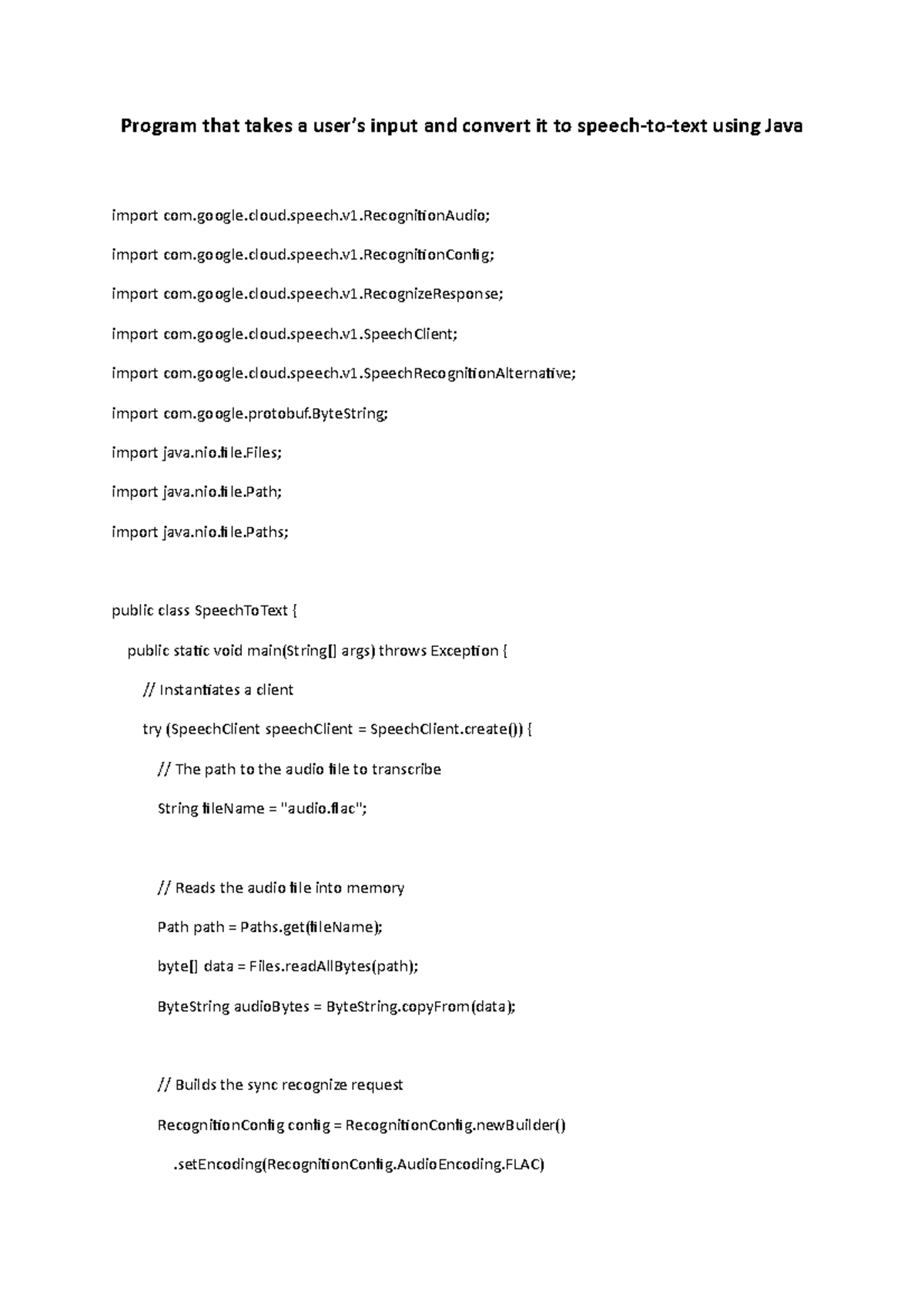 Java Program That Takes User Input And Converts From Text To Speech Using Java Program That