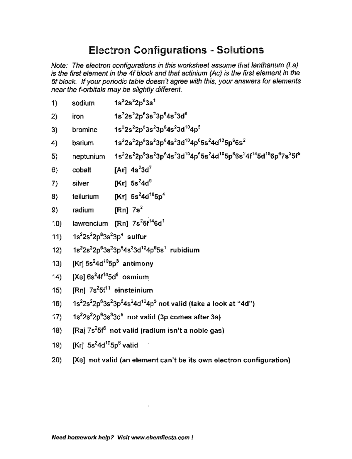 Extra practice - electron configurations 1 3 with answer key - Electron ...