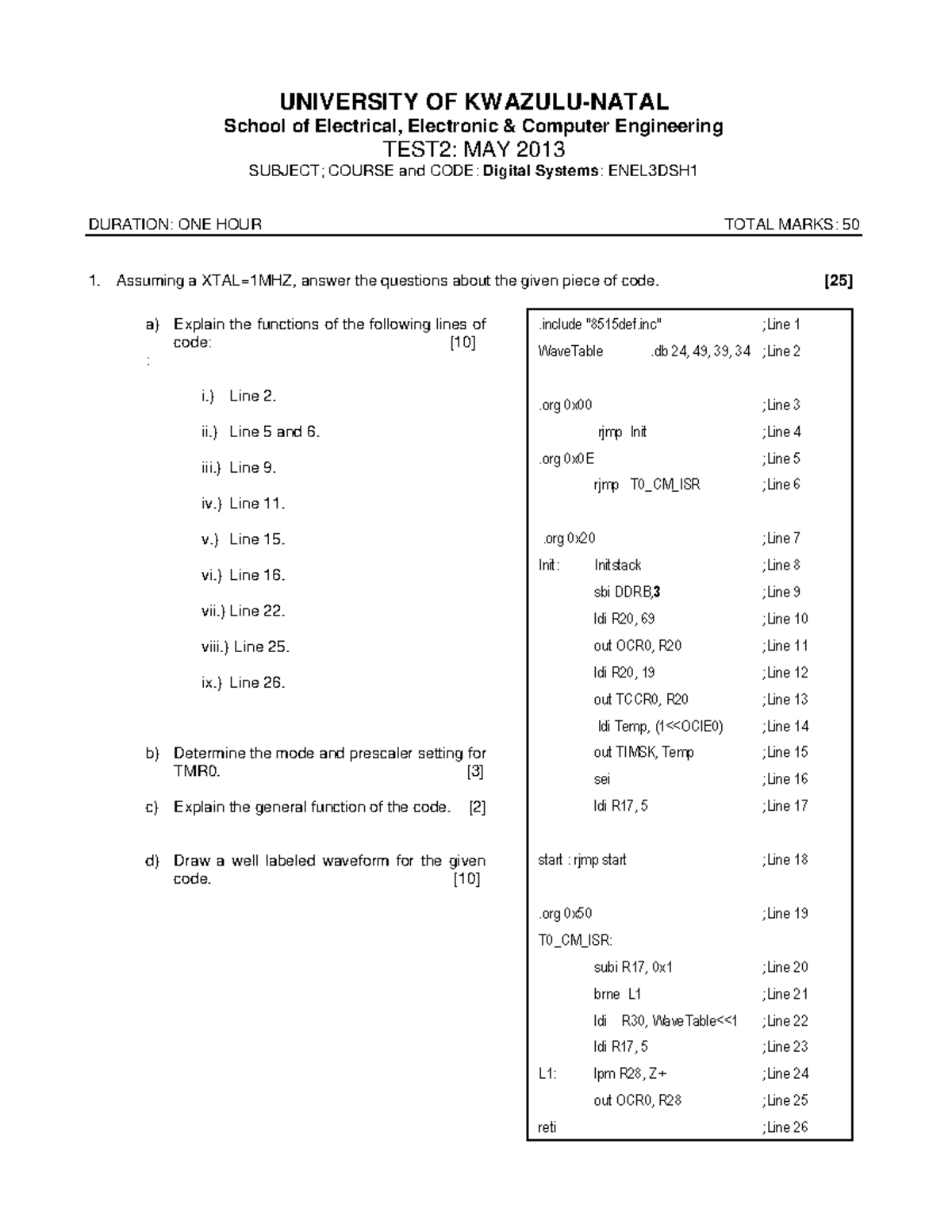 Test 2 2013 - USE THIS TEST PAPER TO GRT FARMILIAR WITH THE MODULE ...