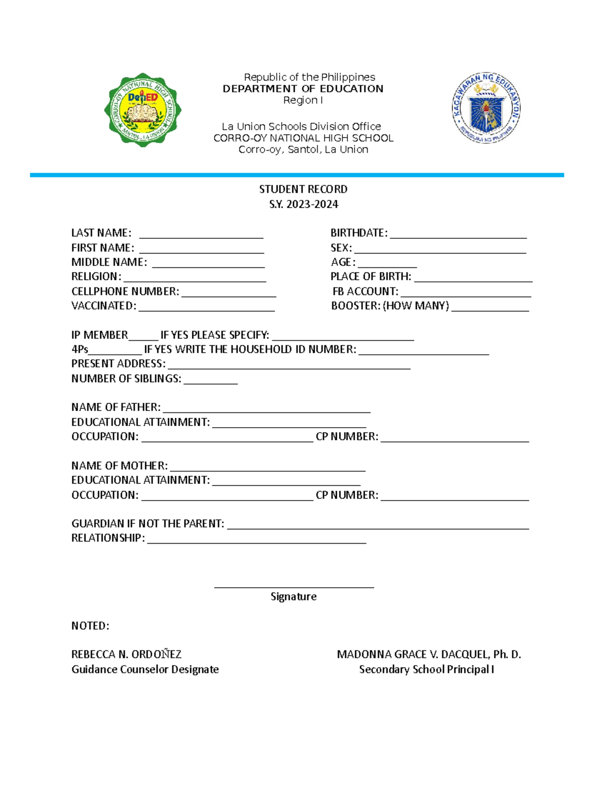 Student- Record-FORM - school form - Republic of the Philippines ...