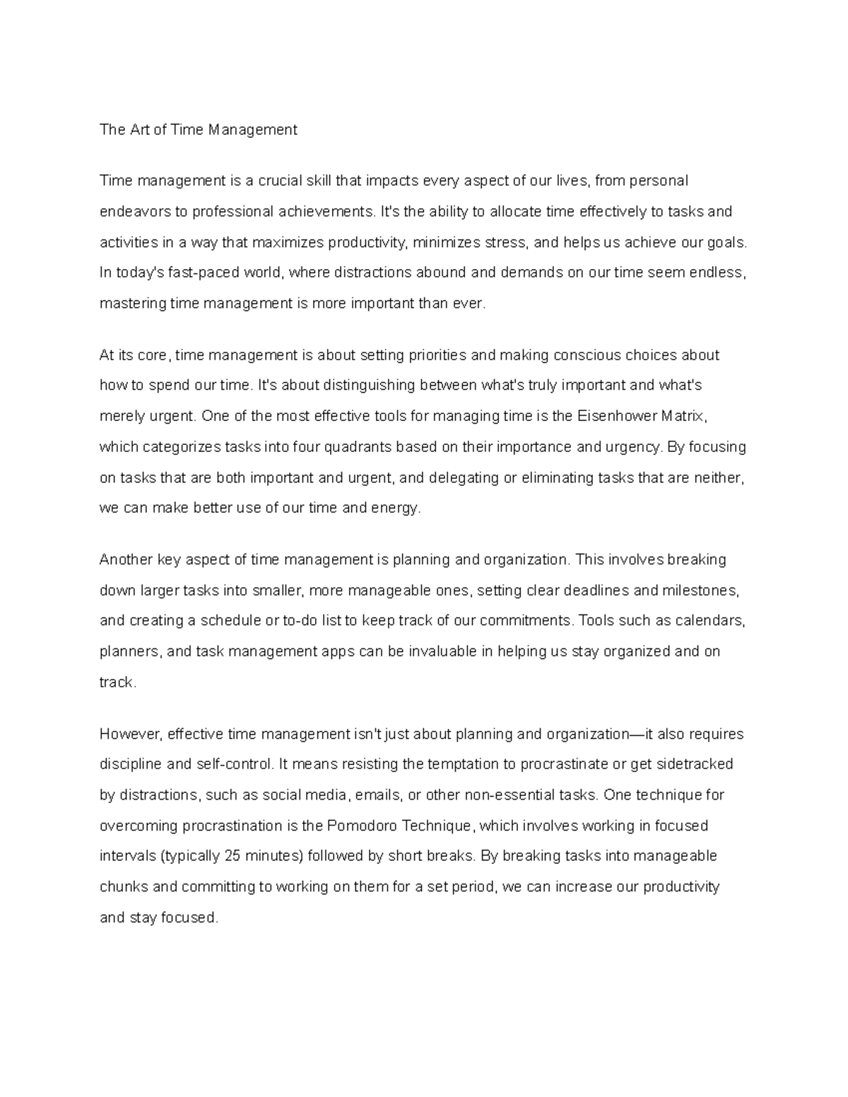 Time managment - It was for fun - The Art of Time Management Time ...