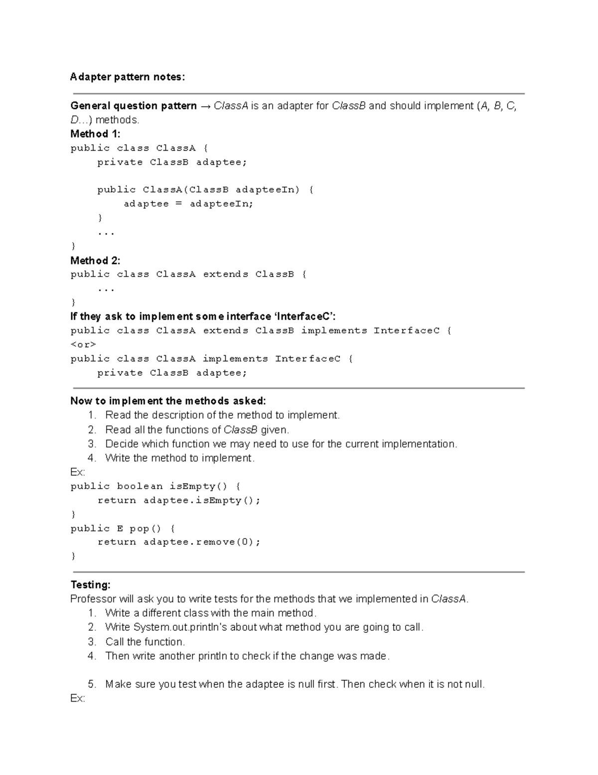 Adapter pattern notes - Adapter pattern notes: General question pattern ...