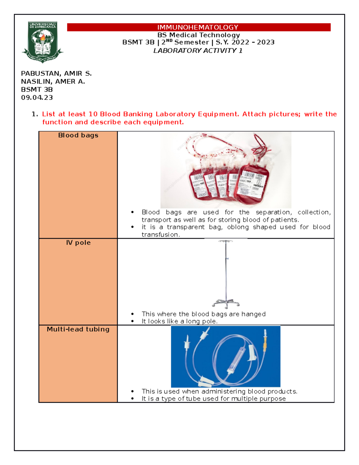 LAB- Activity-1 - Immunology Hematology - PABUSTAN, AMIR S. NASILIN ...